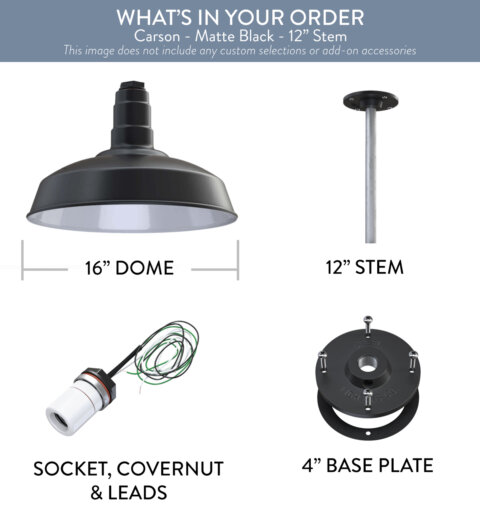 Carson Classic Dome Pendant Light | Custom Color Industrial Steel Light